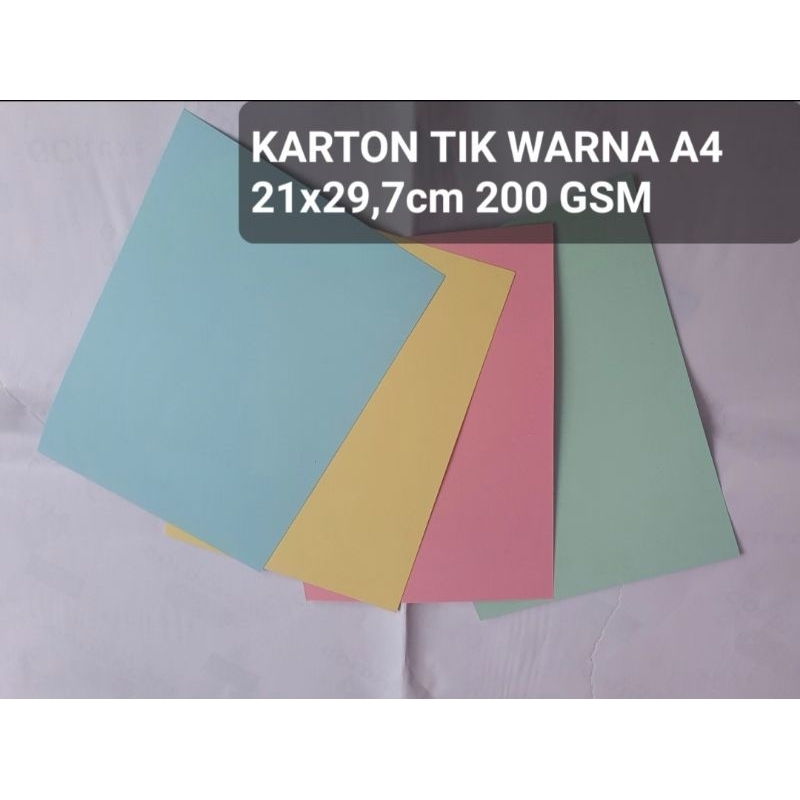 Jual Karton Kertas Tik Warna 200gsm Ukuran A4 kertas gambar karton manila undangan greeting card ...
