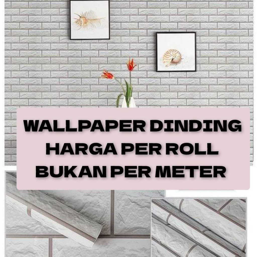 Jual Wallpaper Sticker Dinding BATA PUTIH EKSPOS 3D Stiker Tembok Rumah ...