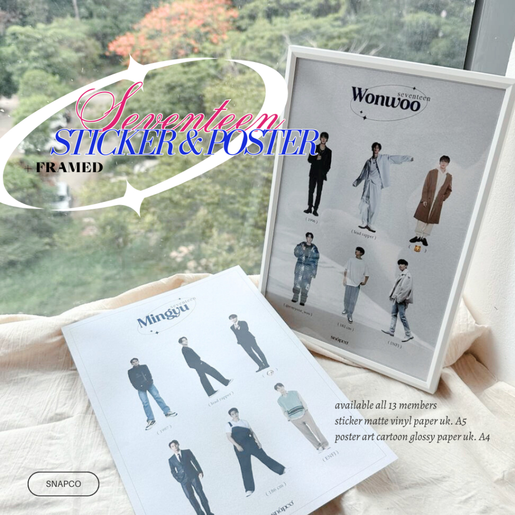 Jual SEVENTEEN sticker and poster frame kpop | snapco | Shopee Indonesia