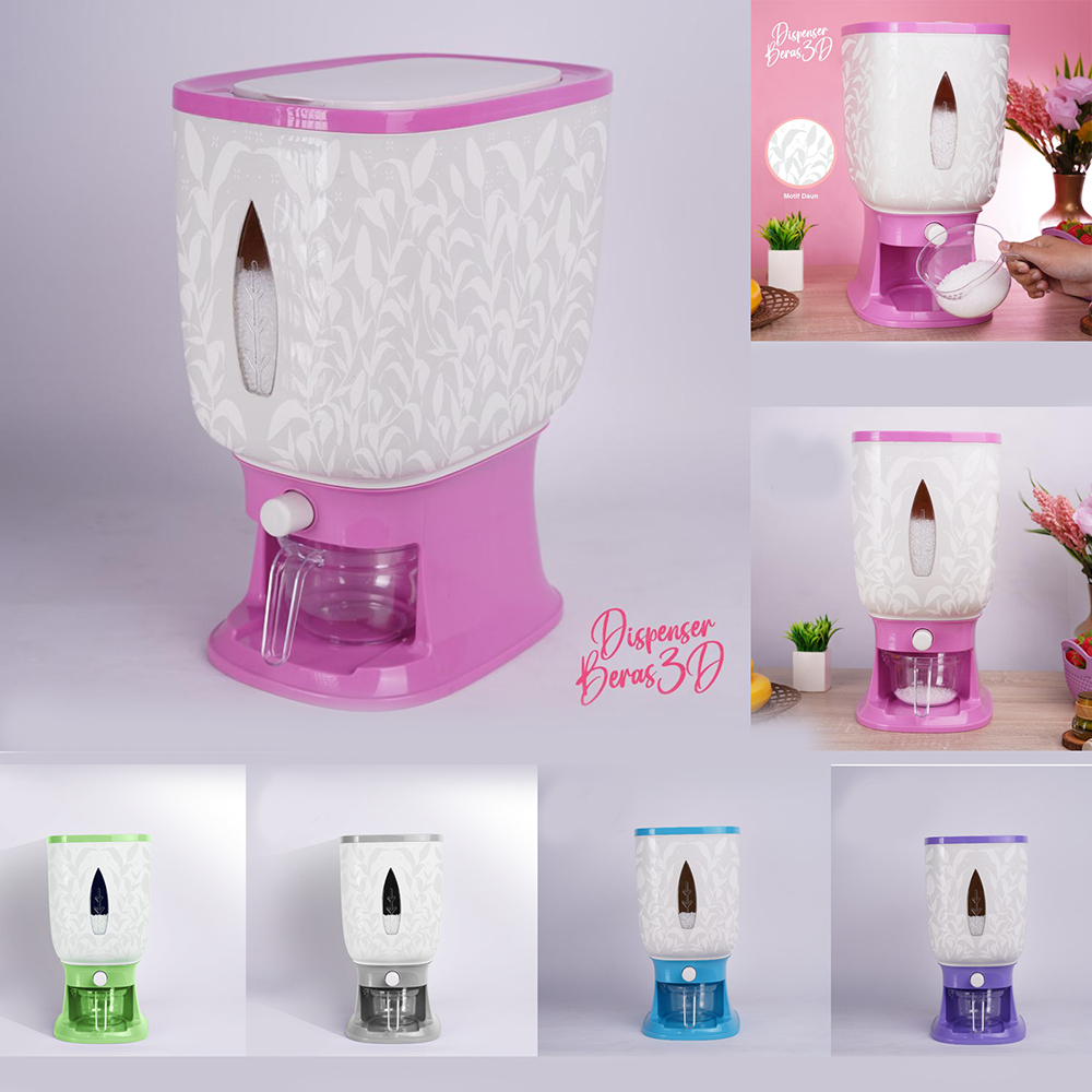 Jual RICE BOX / DISPENSER BERAS 3D MOTIF / TEMPAT BERAS / Dispenser ...