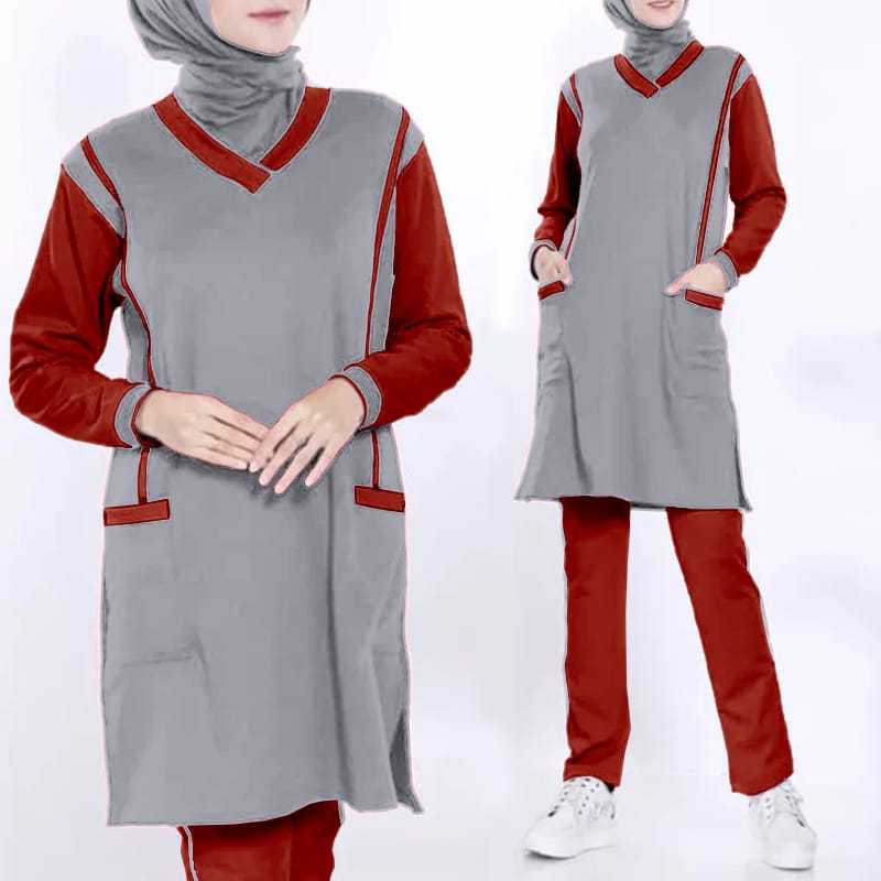 Jual Baju Setelan Training Pakaian Tunik Wanita Muslim Olahraga Senam ...