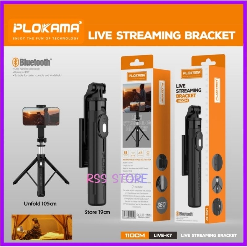 Jual PLOKAMA K7 Tongsis Tripod 3 in 1 105cm 1 meter Selfie Stick Remote ...