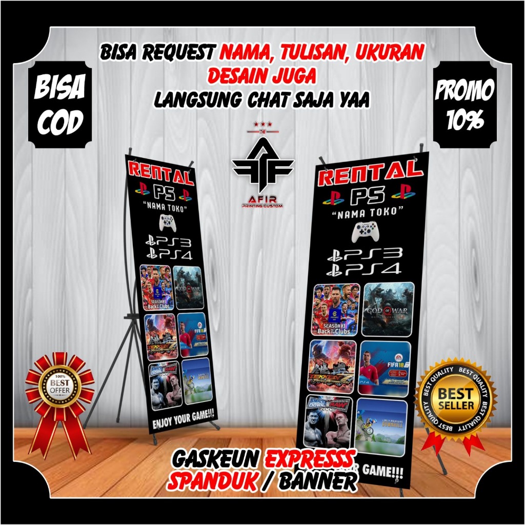 Jual Banner Rental Ps Playstation Keren Spanduk Berdiri Jasa Toko ...