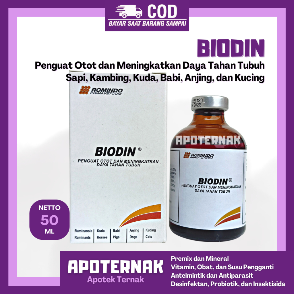 Jual BIODIN Injeksi ATP 50ml - Penguat Otot Stamina dan Daya Tahan ...