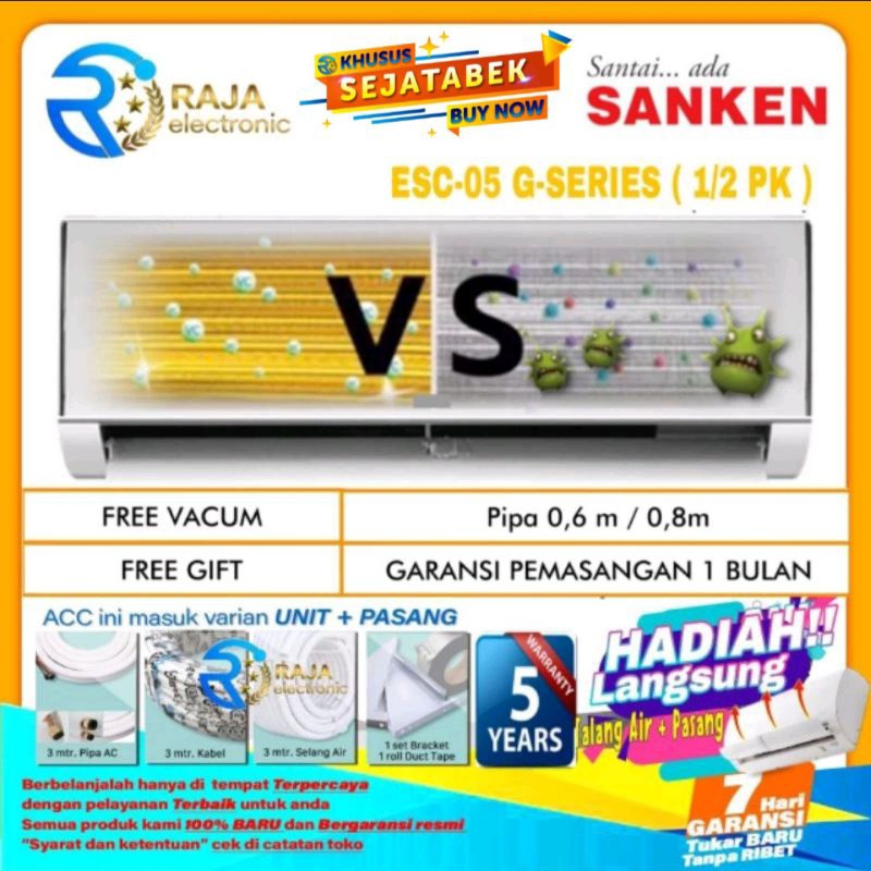 Jual AC SANKEN 1/2 PK NEW 05 G-SERIES GOLD FIN LOW WATT VITAMIN C ...