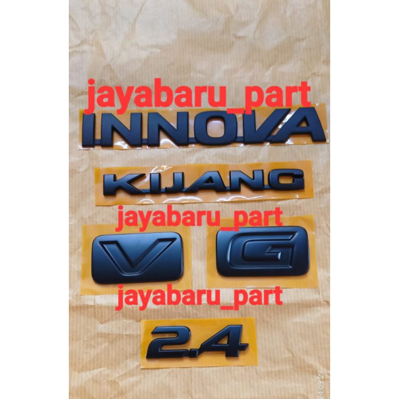 Jual Emblem tulisan logo innova set bagasi hitam doff original | Shopee ...