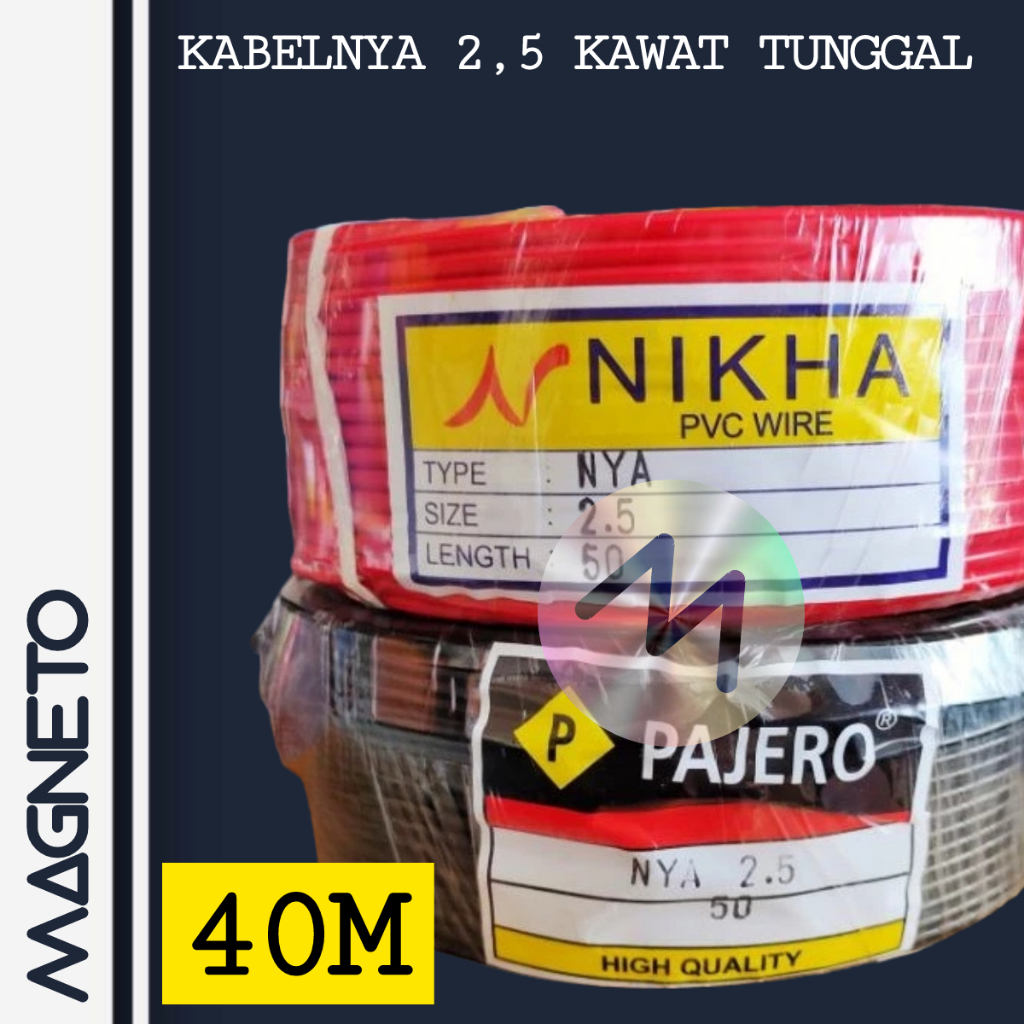 Jual KABEL NYA TYPE 2.5 KAWAT TUNGGAL 1 x 2.5 ISI 40M 1ROLL CABLE KAWAT ...