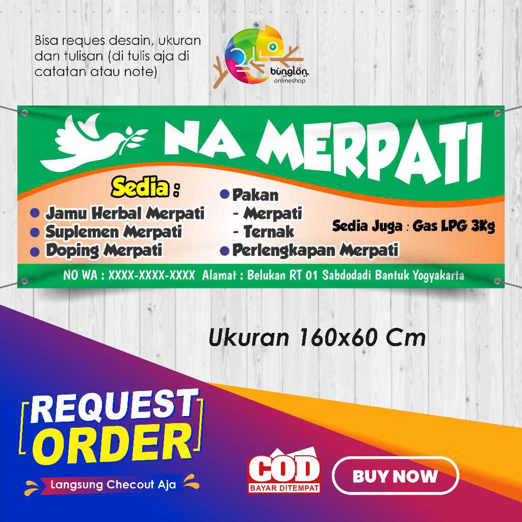 Jual Spanduk Banner 160x60 Jamu Herbal Custom Desain | Shopee Indonesia