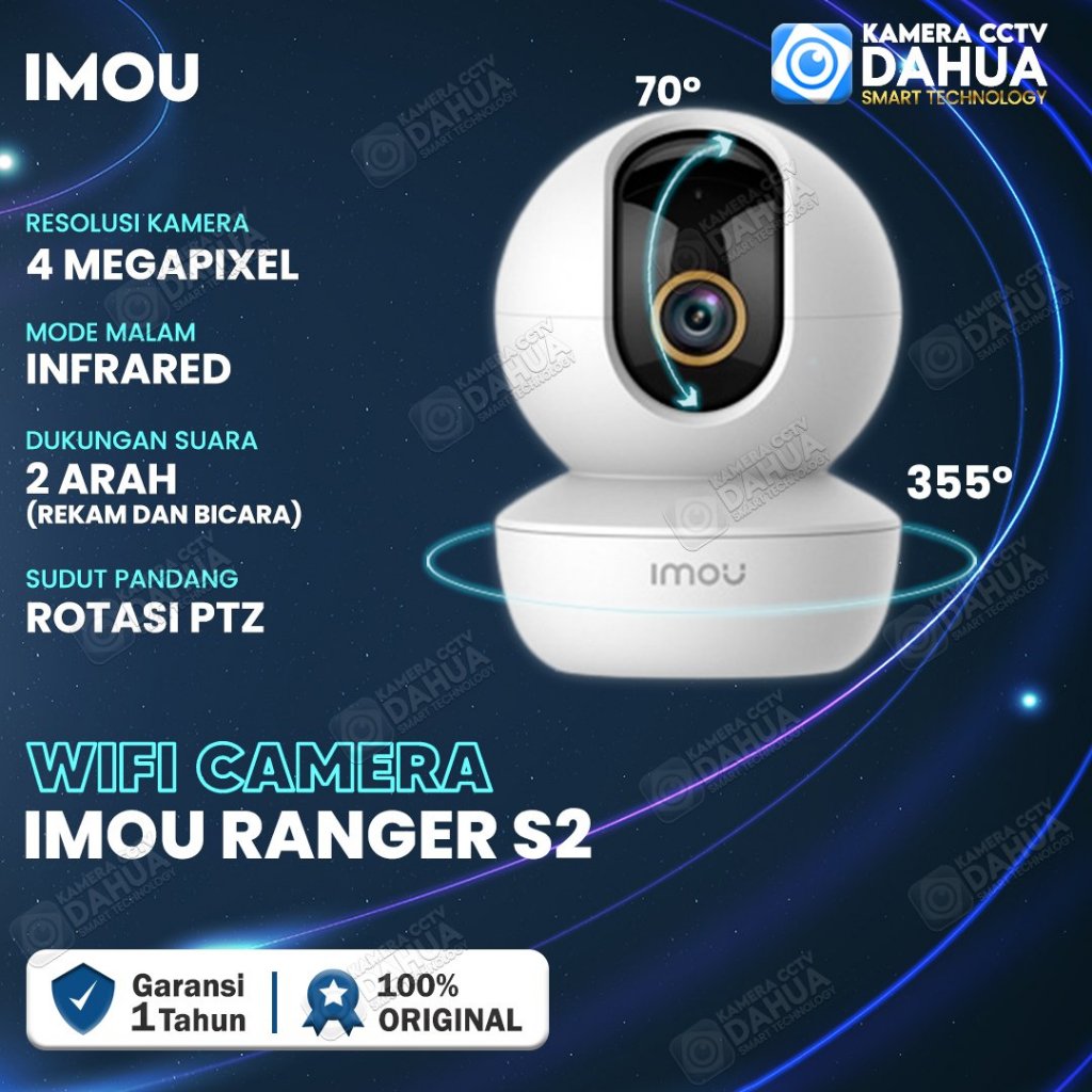 Jual CAMERA CCTV WIFI IMOU 4MP KAMERA WIRELESS IP CAM AUDIO PTZ ZOOM ...