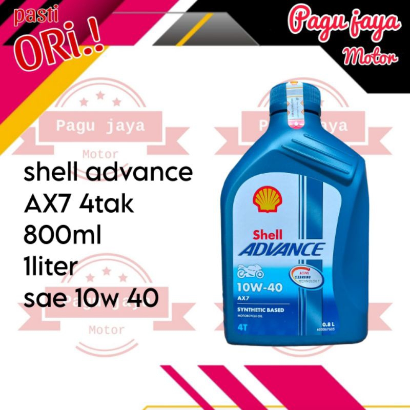 Jual SHELL AX7 SAE 10W 40 1 LITER 4TAK OLI MESIN MOTOR 4 LANGKAH ...