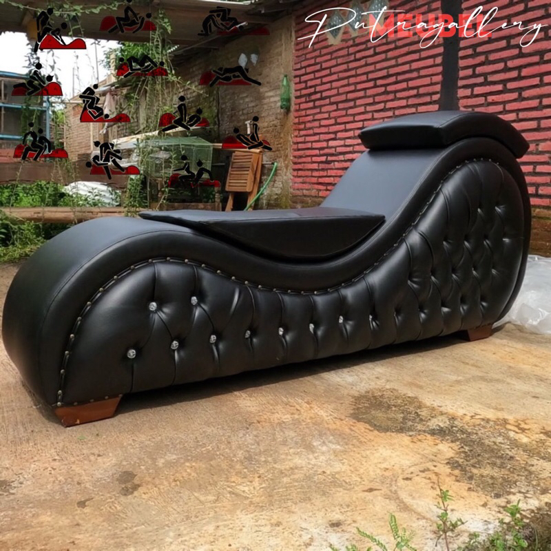 Jual Kursi Sofa Tantra Kamasutra Pasutri Plus Bantal - Hitam Oscar | Shopee Indonesia