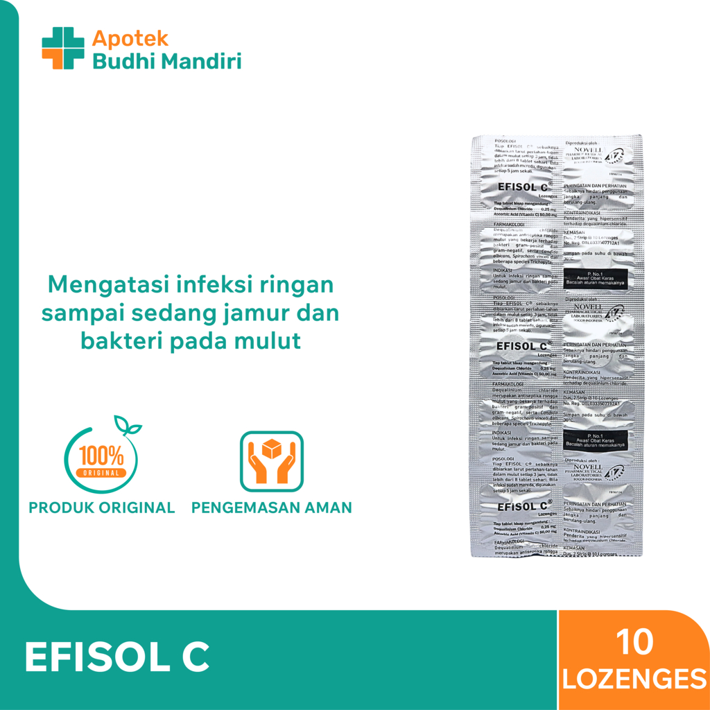Jual Efisol C (1 Strip) - Mengatasi Jamur dan Bakteri Pada Mulut ...