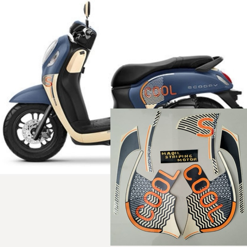 Jual striping original Honda scoopy cool biru dan hitam tahun 2021 ...