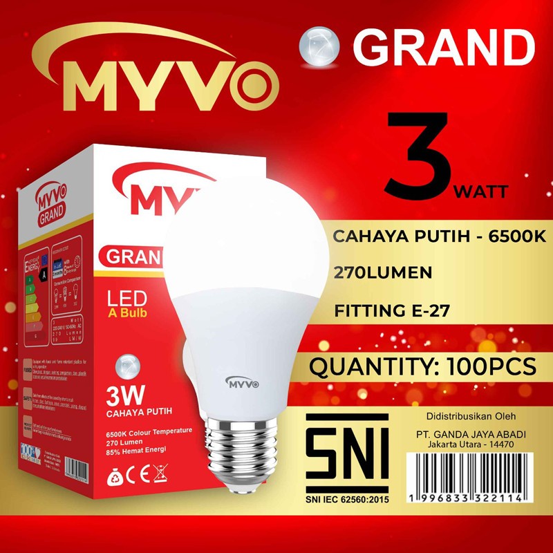 Jual Lampu LED Myvo Grand A 3 Watt | Shopee Indonesia