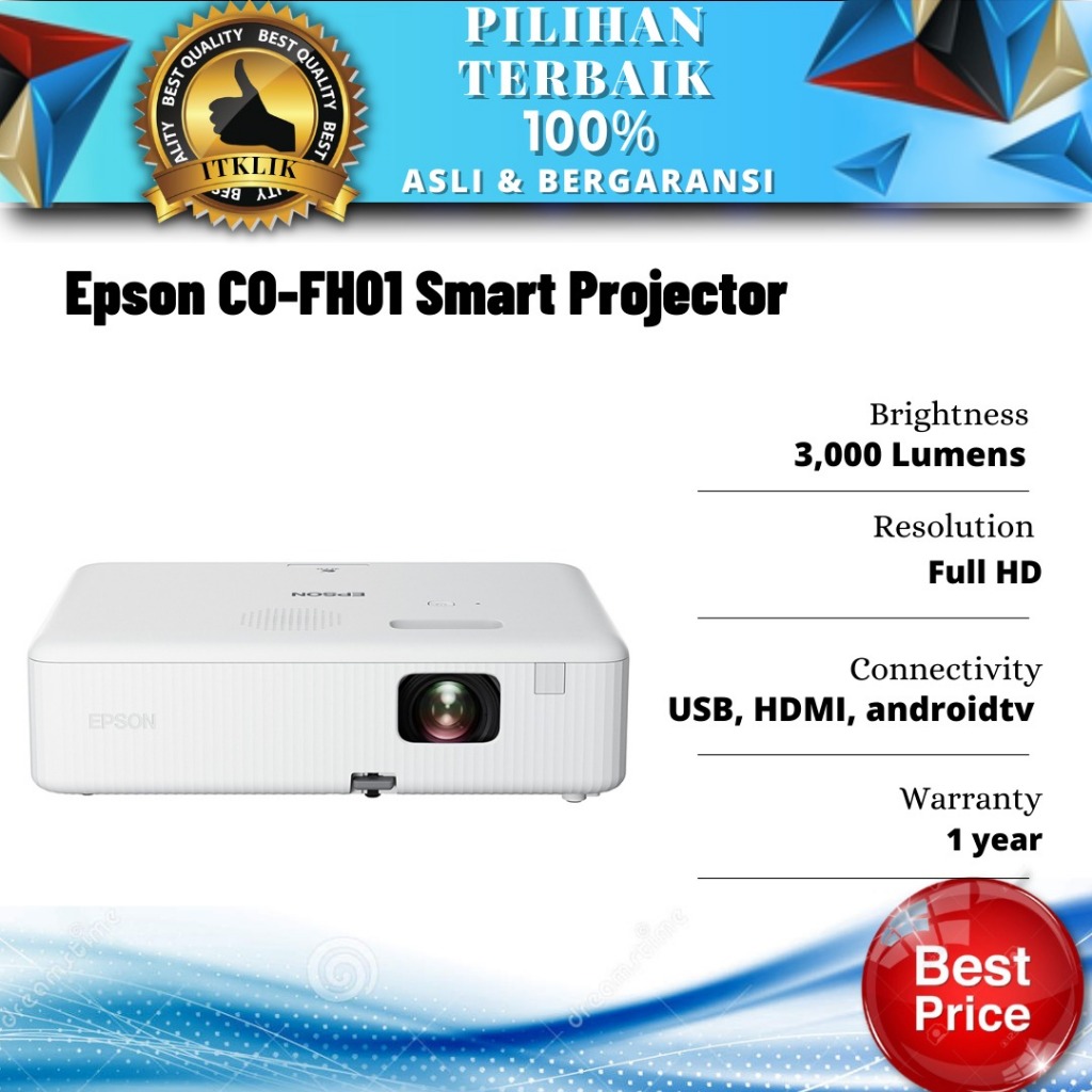 Jual Proyektor EPSON CO FH01 CO-FH01 COFH01 FULL HD 3000 Lumens Home ...