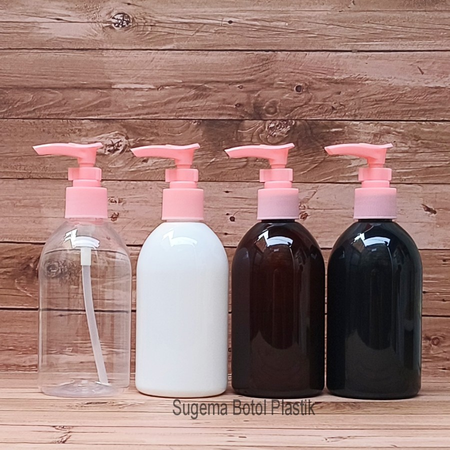 Jual Botol Pump 250ml Oval Bening Putih Tutup Clip Pink / Botol Pump 250 Ml Hitam Pet Tebal ...