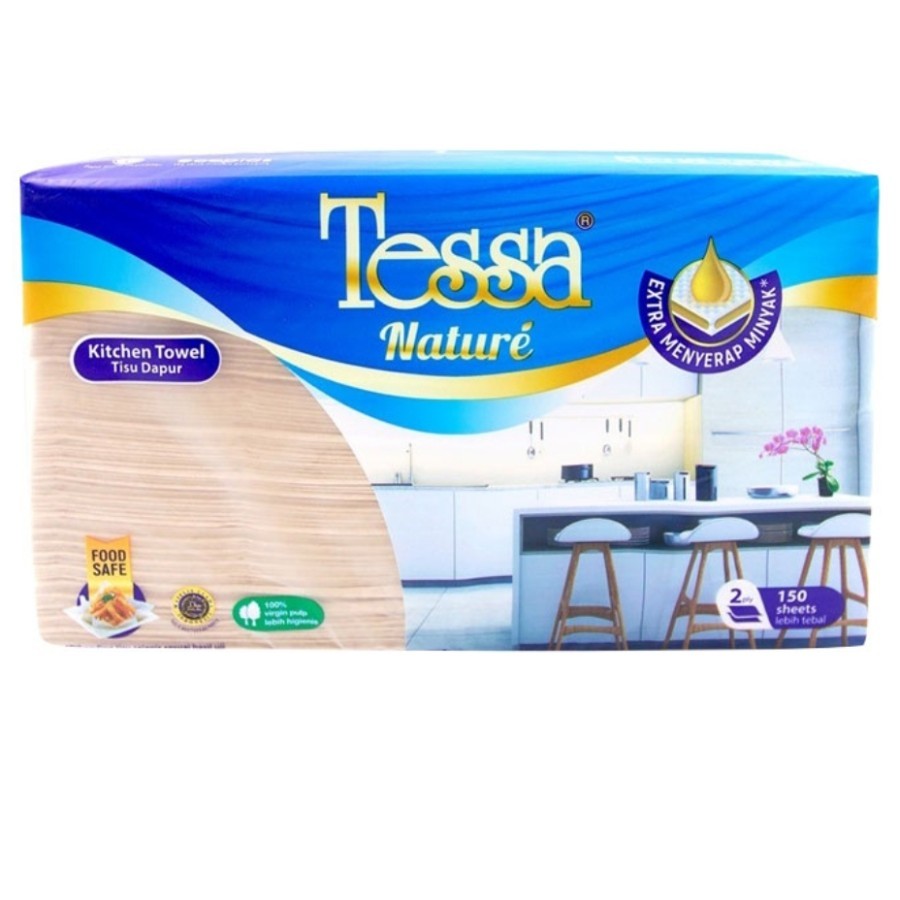 Jual PROMO Unbleached Tissue Tisu Tessa Nature Kitchen Towel 150 sheet ...
