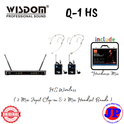 Jual Wisdom Q-1 HS Wireless 2 Mic Jepit Clip-on & 2 Mic Headset Bando ...