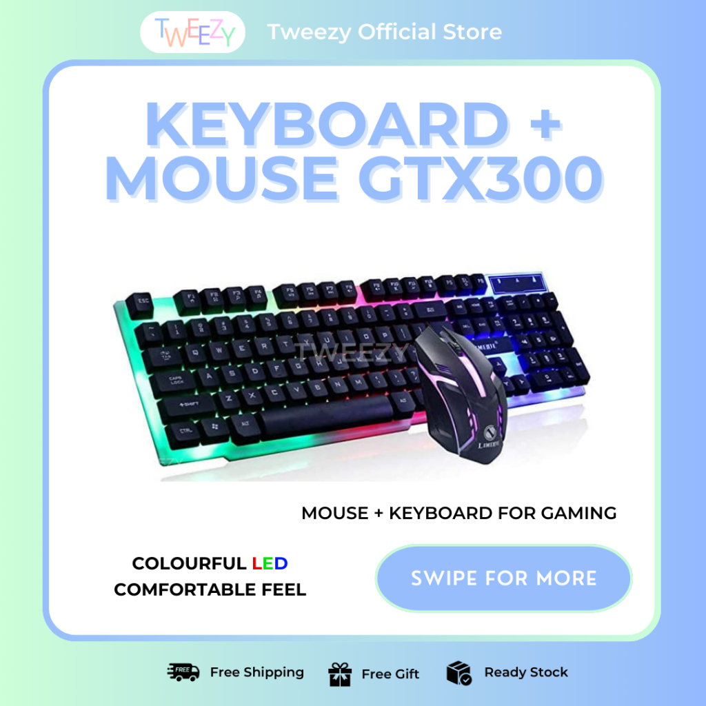 Jual Paket Keyboard Gaming dan Mouse Set GTX300 Suspension Keycaps ...
