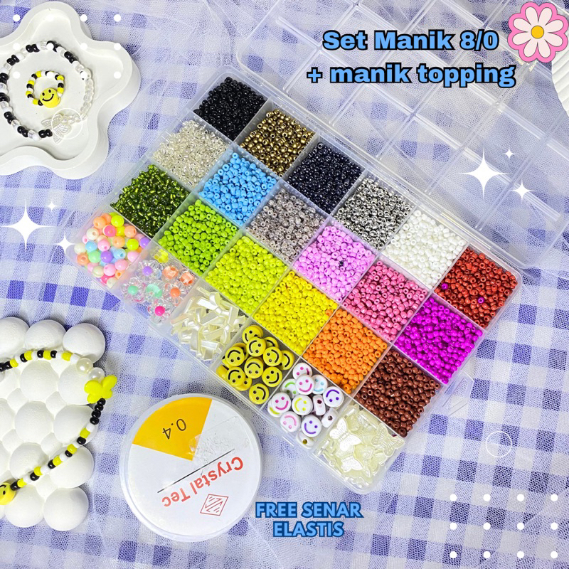 Jual Paket Manik Manik DIY Bahan Aneka Kerajinan / Set Manik Manik DIY ...