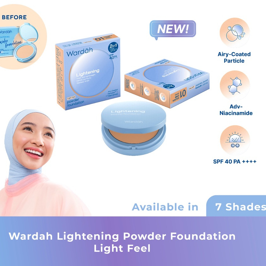 Jual WARDAH LIGHTENING POWDER FOUNDATION LIGHT FEEL TWC (REFILL ...