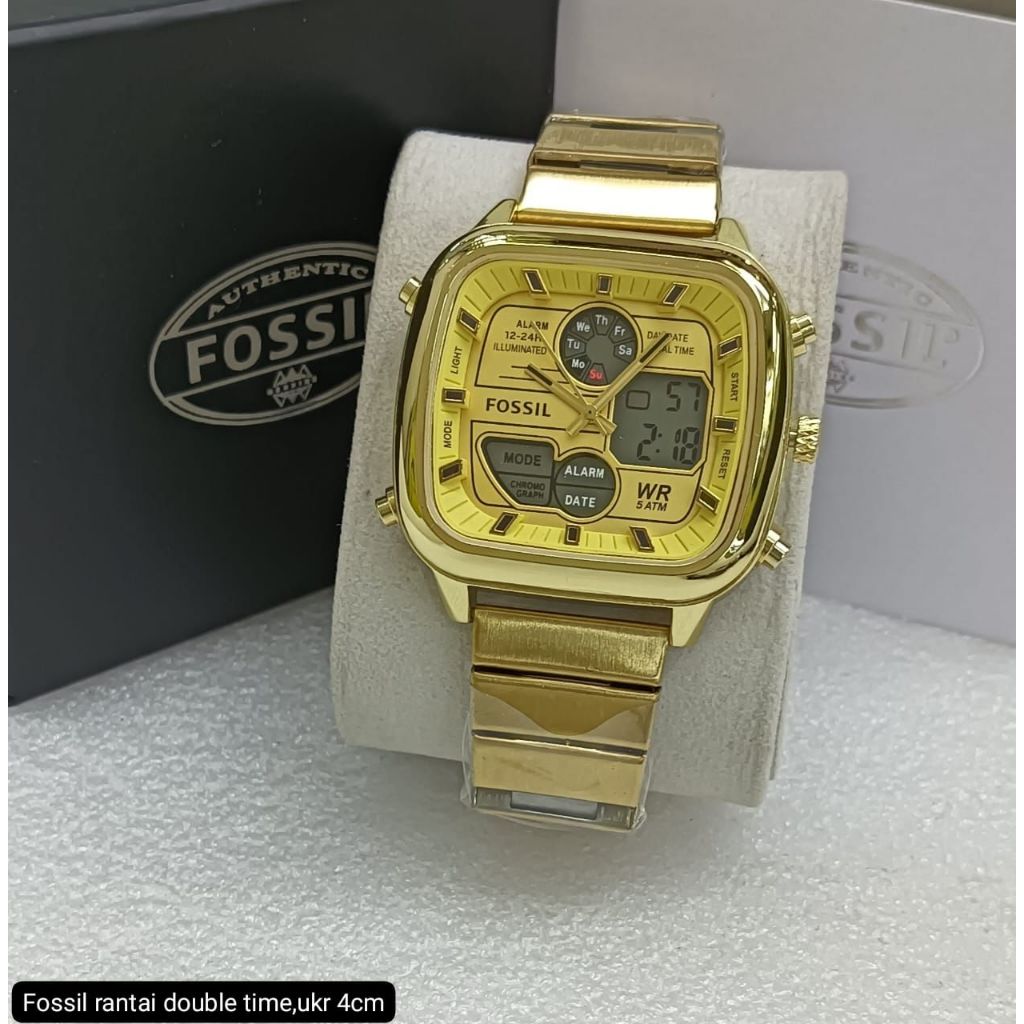 Jual ( BISA COD ) JAM TANGAN PRIA F-OSS1L RANTAI DUAL TIME ADA TANGGAL ...