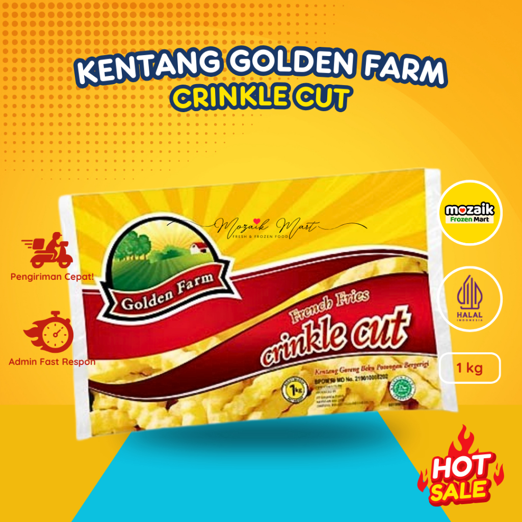 Jual Kentang Golden Farm Crinkle Cut 1 Kg-Kentang Goreng/Kentang Frozen ...
