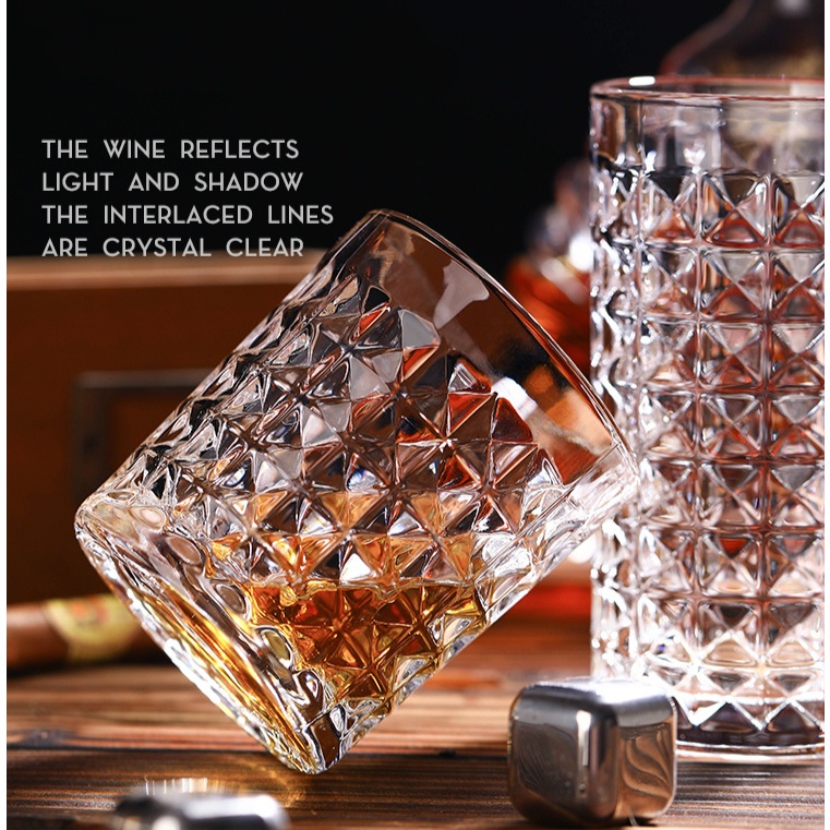 Jual DIAMONDS Gelas Aesthetic / Gelas Murah / Gelas Whisky Crystal Old Fashion Rock Glass 300ml ...