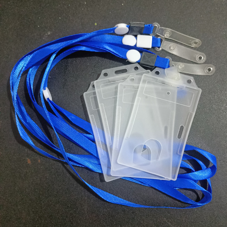 Jual TALI ID CARD BIRU 1 Set + Name Tag Kartu Lanyard | Shopee Indonesia