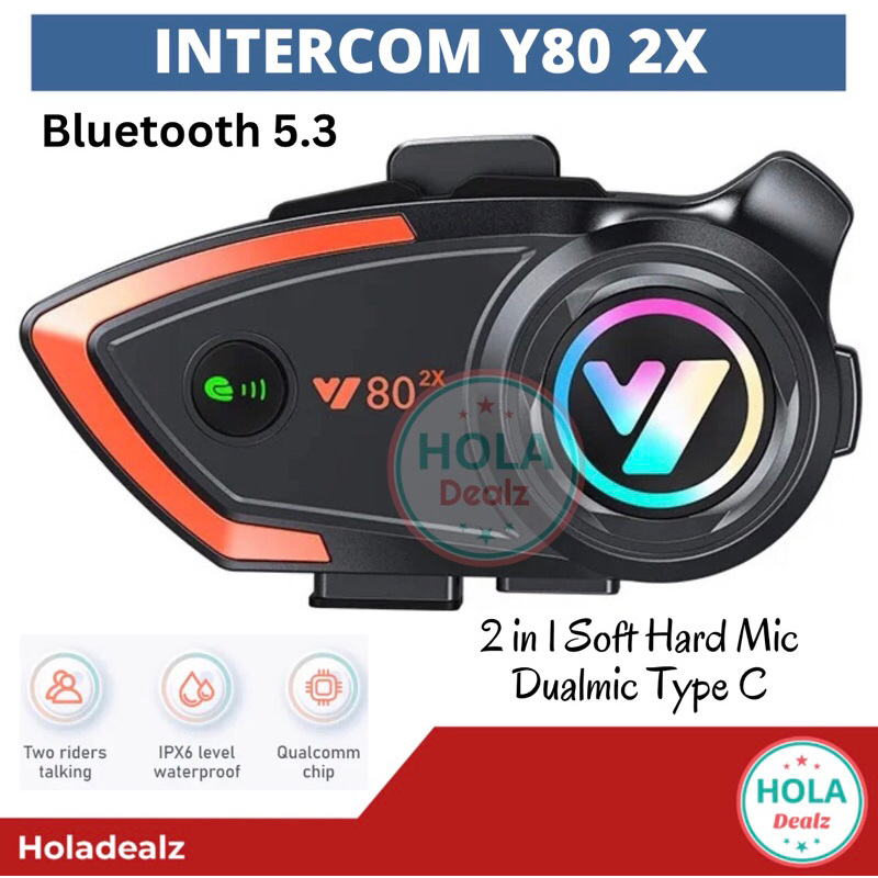 Jual INTERCOM Y80 2X BLUETOOTH HELM HEADSET Y80 INTERCOM HELM Y80 2X NOT INTERCOM Y10 2X ...