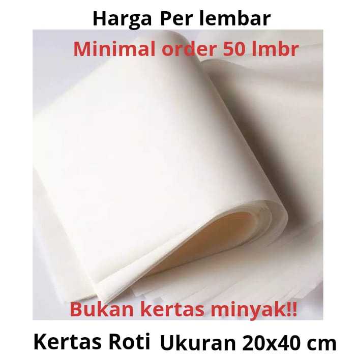 Jual 20X40 Cm Kertas Roti Putih Wrapping Paper Alas Baking Tatakan ...