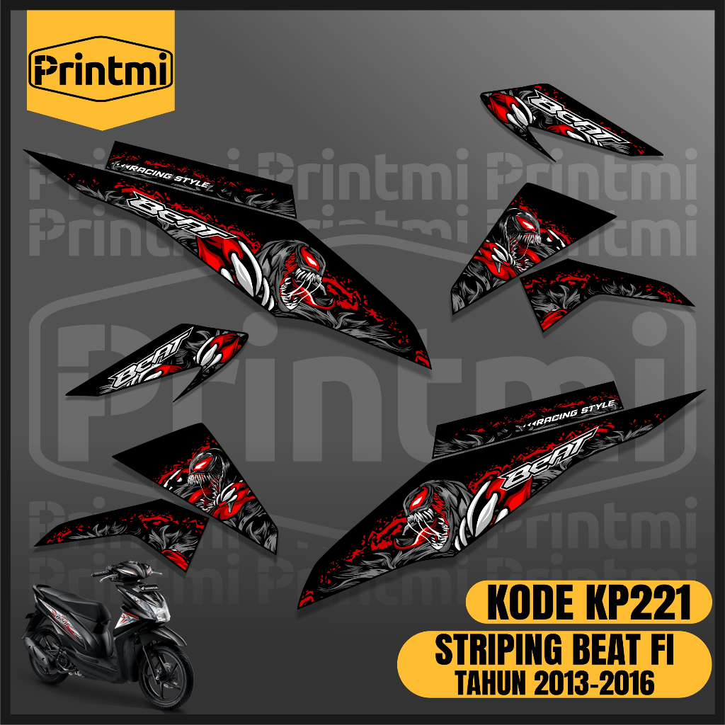 Jual Stiker Striping Motor Beat FI 2013-2016 Simple Variasi List ...