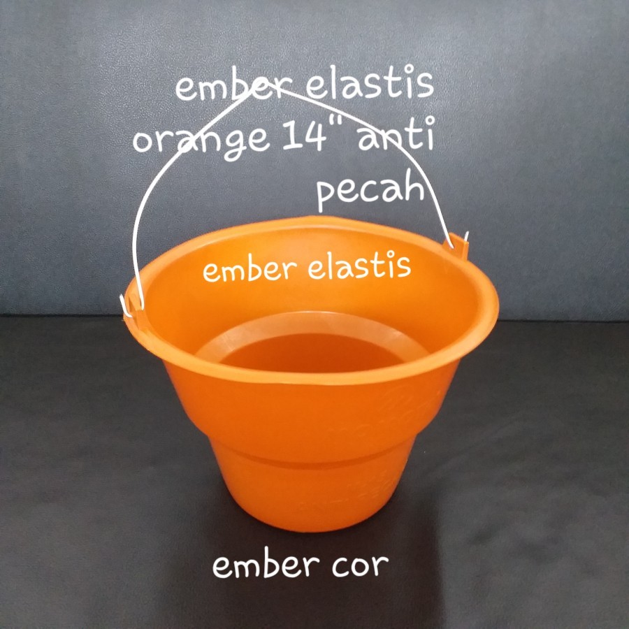 Jual Ember Cor Orange 14" 14 inch Plastik Anti Pecah / Ember Elastis ...