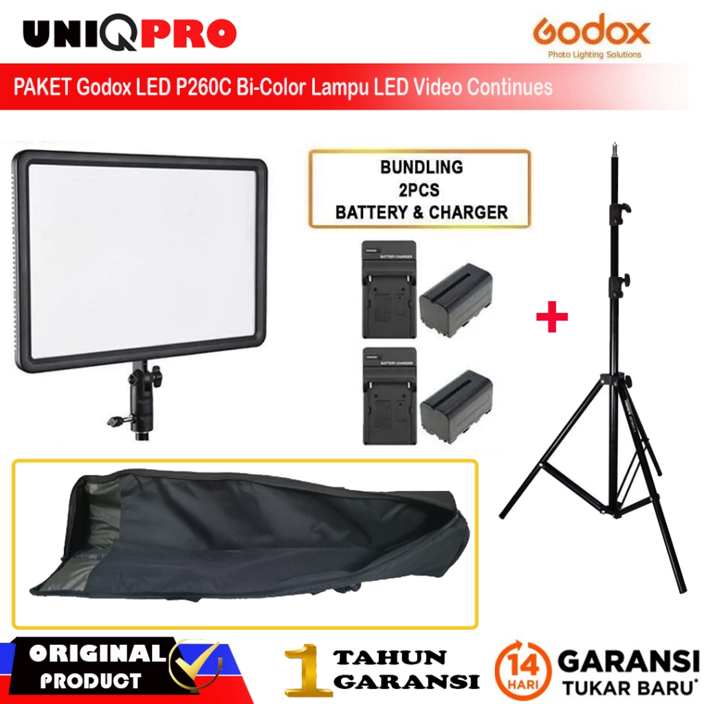 Jual Godox LED P260C PRO Bi-Color LED Continues Light Panel Lampu ...