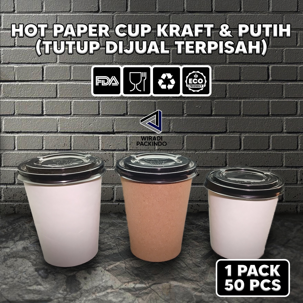 Jual Paper cup polos 8 Oz / Gelas kertas kopi 80z / cup tahan panas 240ml coffee teh tea ...