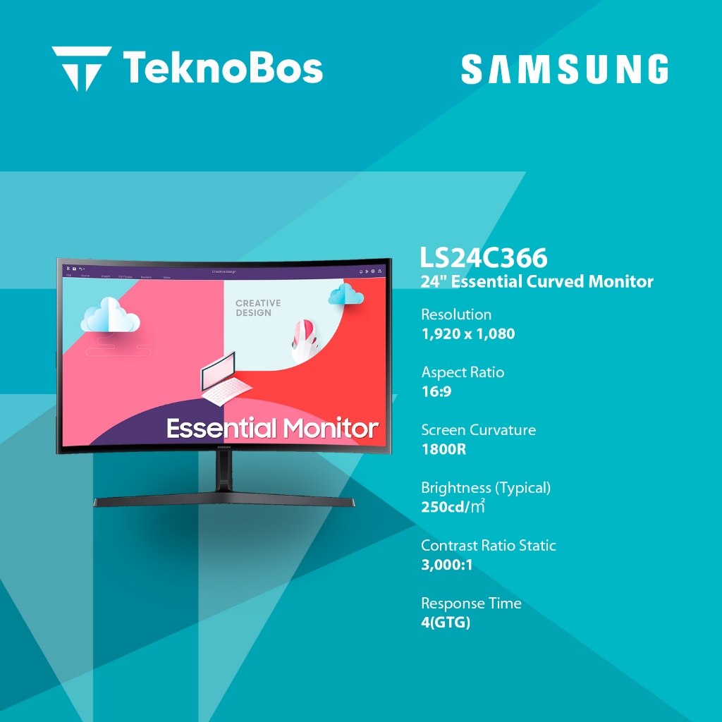Jual SAMSUNG Monitor LED S24C366 - Curved Full HD 24" Inch - S24C366e ...