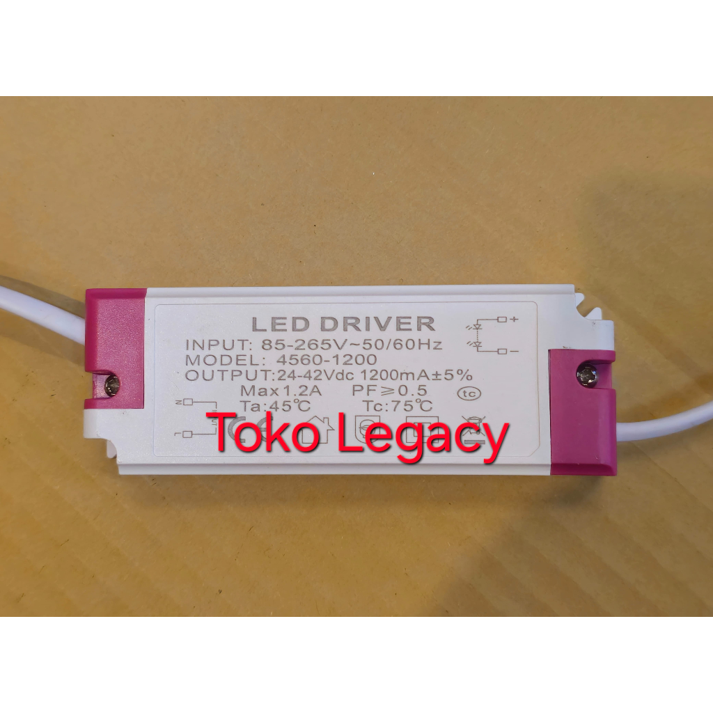 Jual LED DRIVER /TRAFO LED PANEL / WATT 45W-60W OUTPUT DC 24-42V 1200MA ...