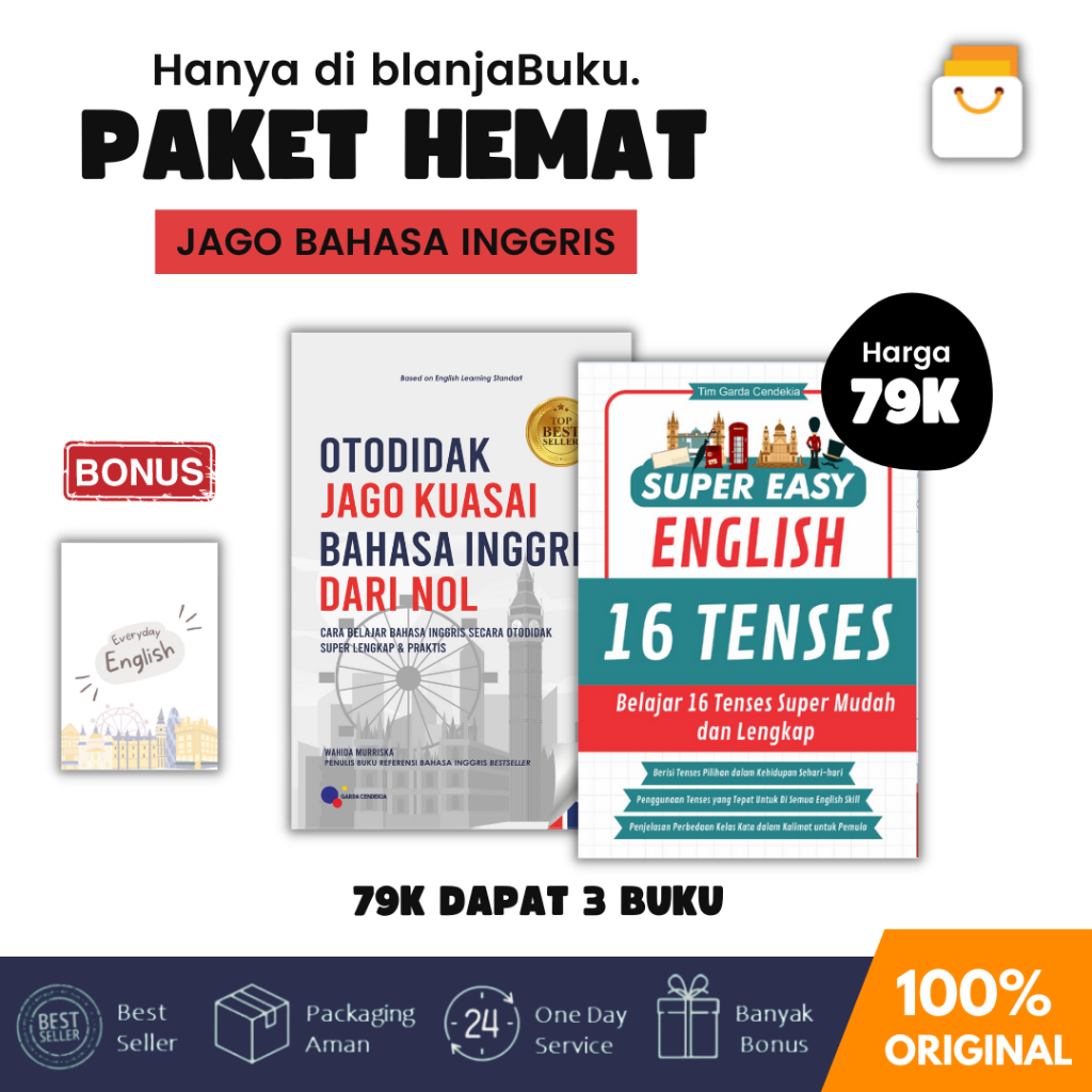 Jual Buku Paket Hemat Jago Bahasa Inggris Best Seller!!! / Otodidak Inggris / English 16 Tenses ...