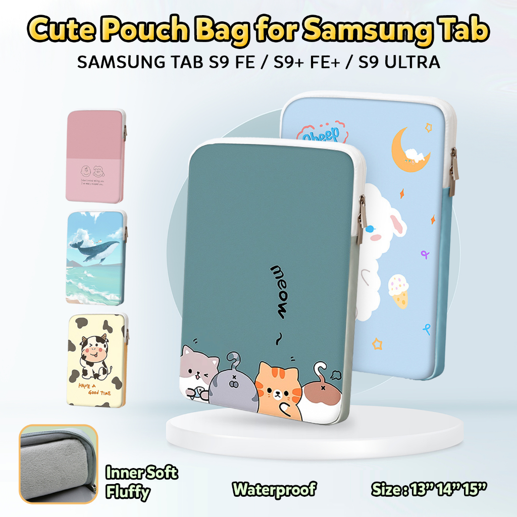 Jual Tas Pouch Lucu Samsung Tab A9+ S8 S7 S9 FE FE+ ULTRA 2023 10.9 11 12.4 inch Motif Karakter ...