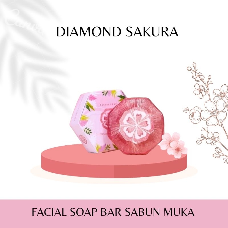 Jual Diamond Sakura Facial Soap Sabun Wajah Glowing (FREE GIFT Jaring ...
