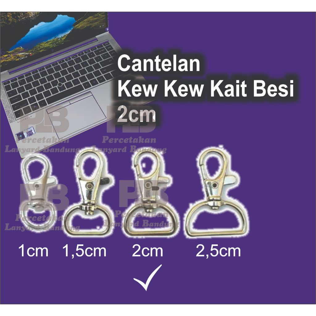 Jual KEW KEW Kait Besi Cantelan Gantungan Pengait Pita Lanyard ID Name ...