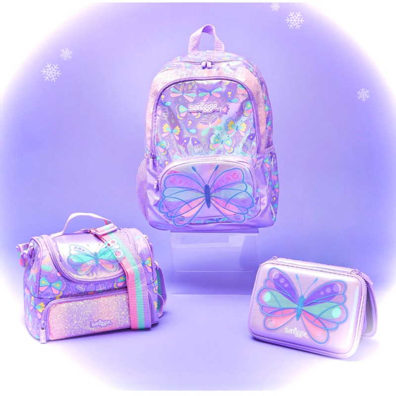 Jual NEw 2023 Smiggle Flutter Butterfly Backpack lunchbag bottle Tas ...