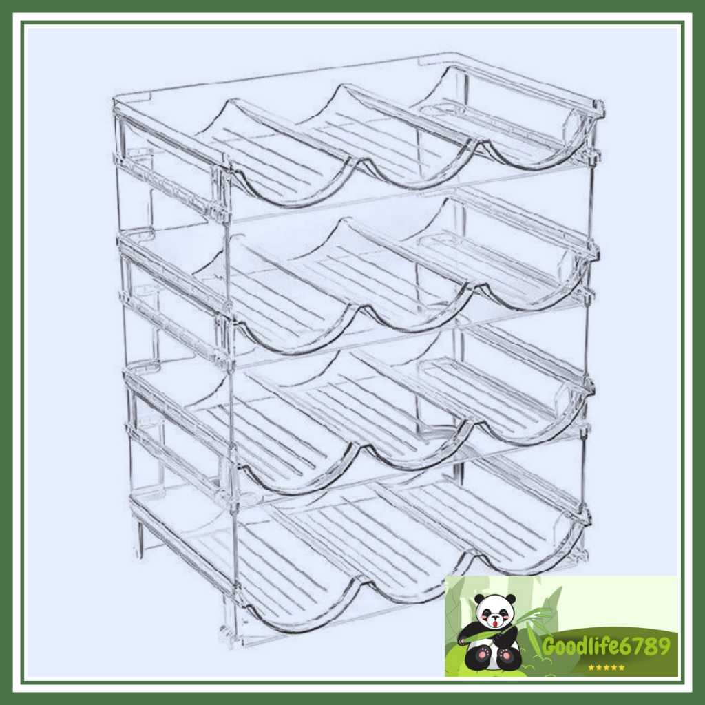 Jual Rak Botol Minuman Susun Transparan Bottle Holder Organizer Storage ...