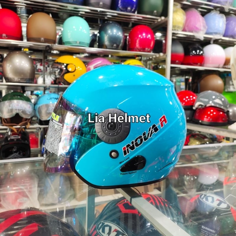Jual helm BMC Inova R solid Light Blue / Helm Half face BMC Inova R ...
