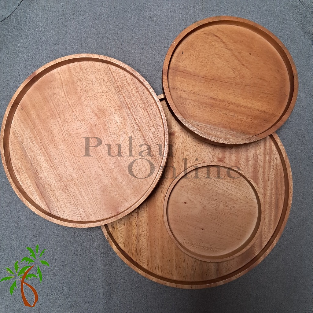 Jual Pulau Online Piring Coaster Kayu mahoni - mahogany wood plate ...