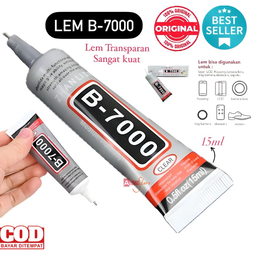 Jual ( BISA COD ) PROMO LEM B-7000 / Lem Perekat kuat Serbaguna 15ml ...