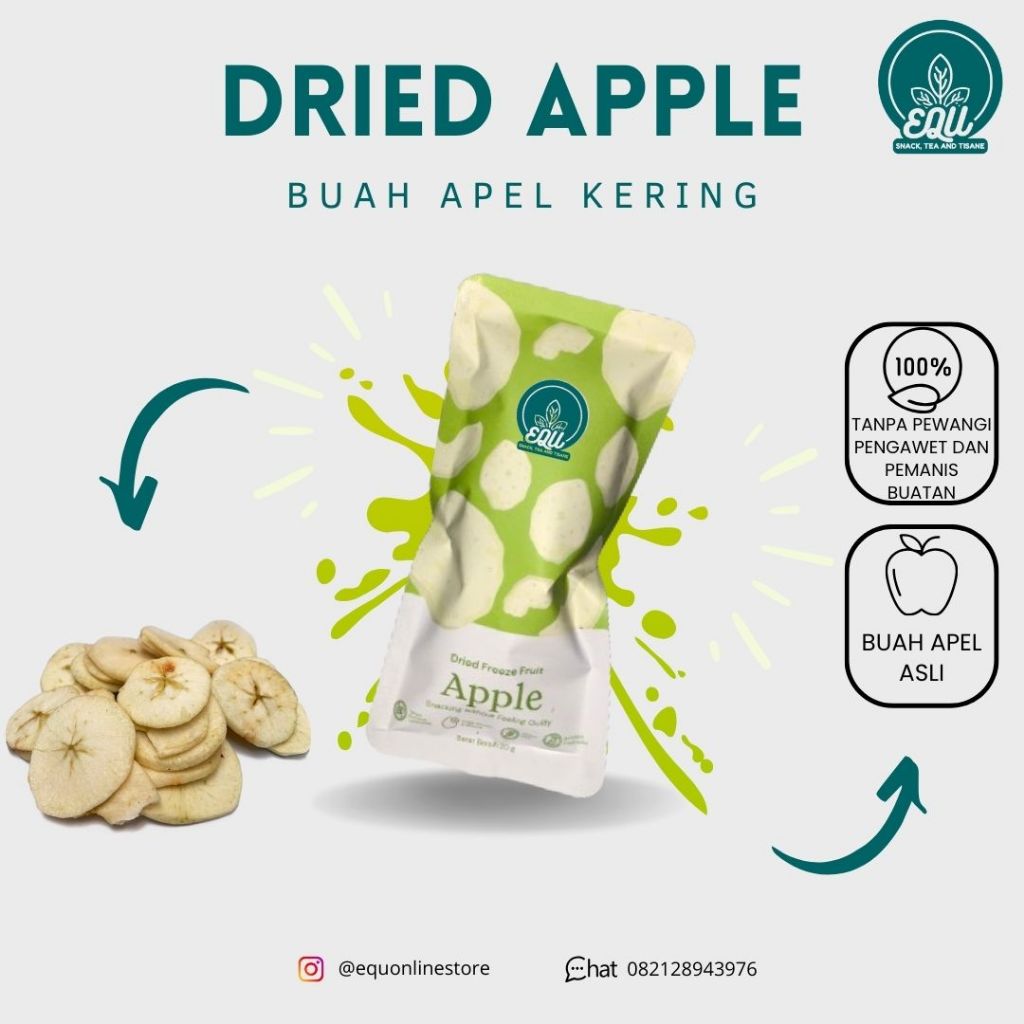 Jual Snack Buah Kering / Dried Fruit Apel Slice Kering Kriuk Cruncy ...