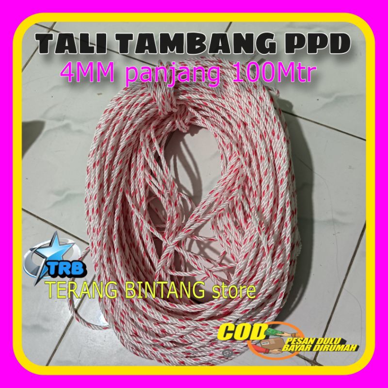 Jual TAKI TAMBANG PPD 4MM 100 METER/TALI PENGIKAT BARANG,TERPAL TRUCK ...