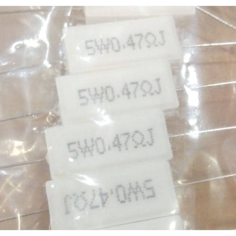 Jual RESISTOR KAPUR 5 WATT 0.47 OHM 5W0,47OHMJ | Shopee Indonesia