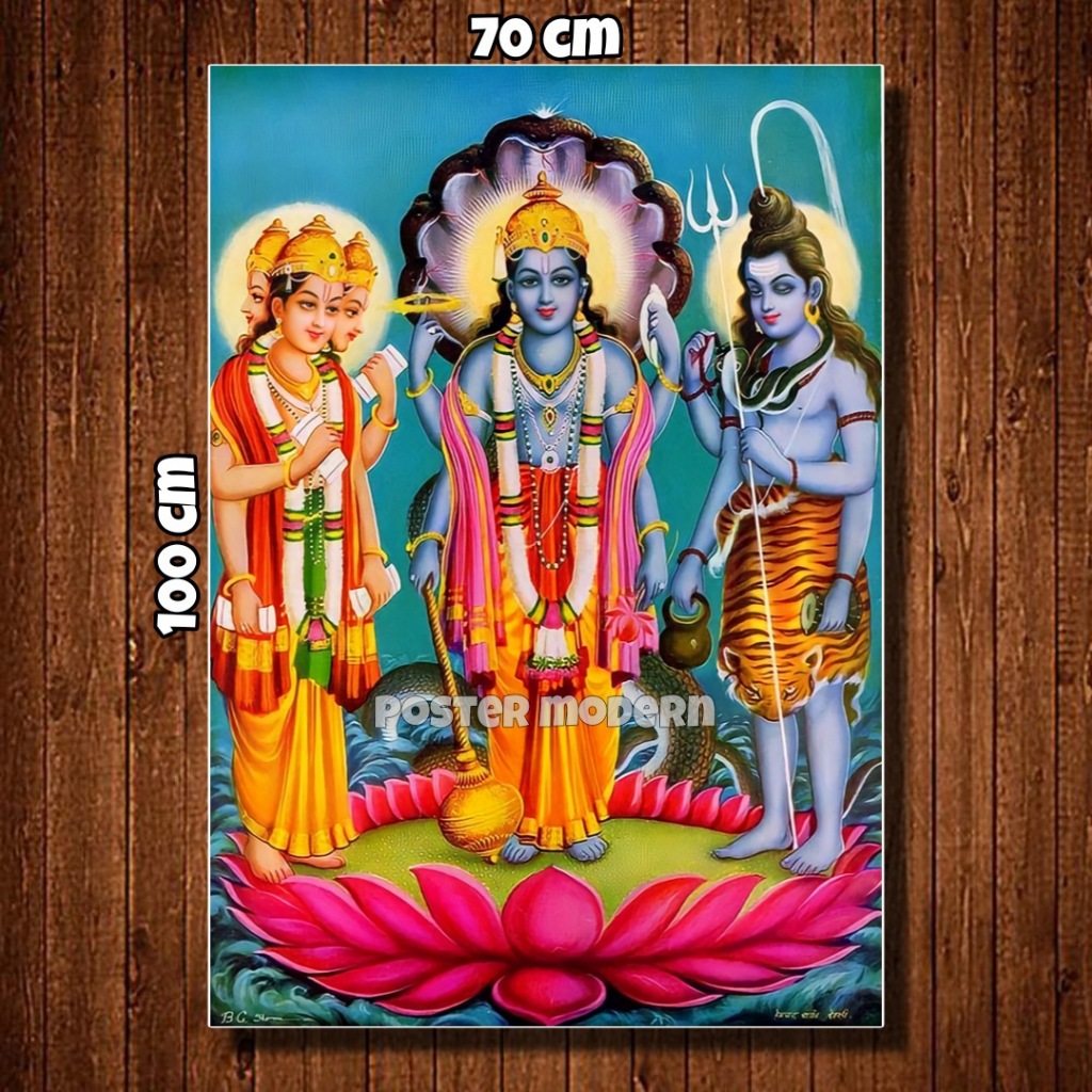 Jual HIASAN DINDING POSTER DEWA BRAHMA DEWA WISNU DEWA SIWA UKURAN ...